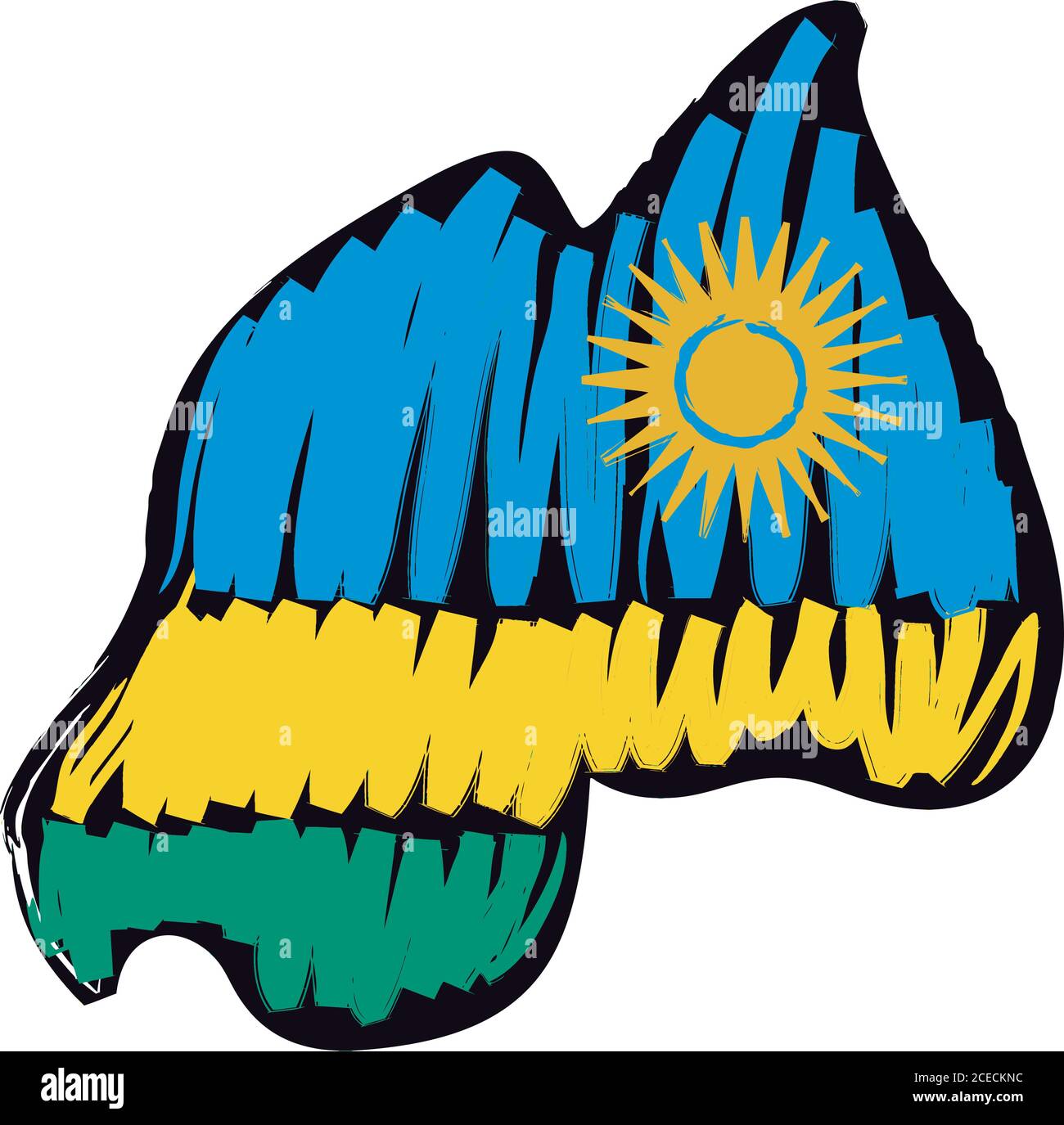 Rwanda map flag Stock Vector Image & Art - Alamy