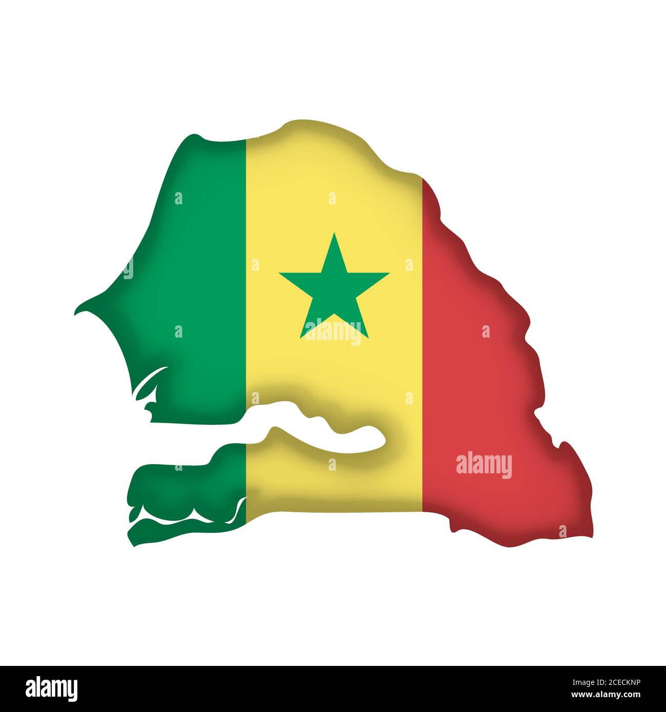 Senegal flag map Stock Vector Image & Art - Alamy