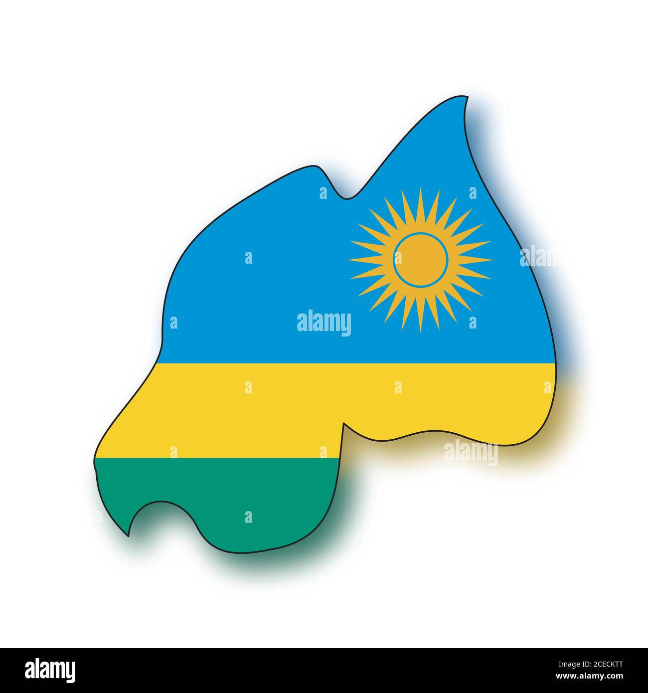 Rwanda map flag Stock Vector Image & Art - Alamy