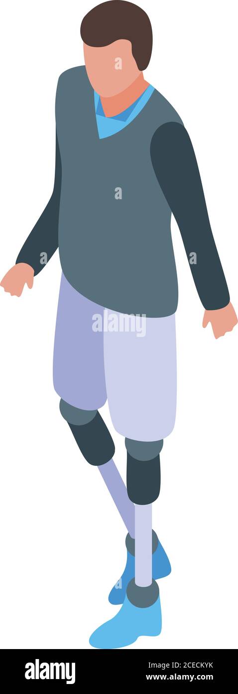 Walking man amputated legs icon, isometric style Stock Vector Image ...