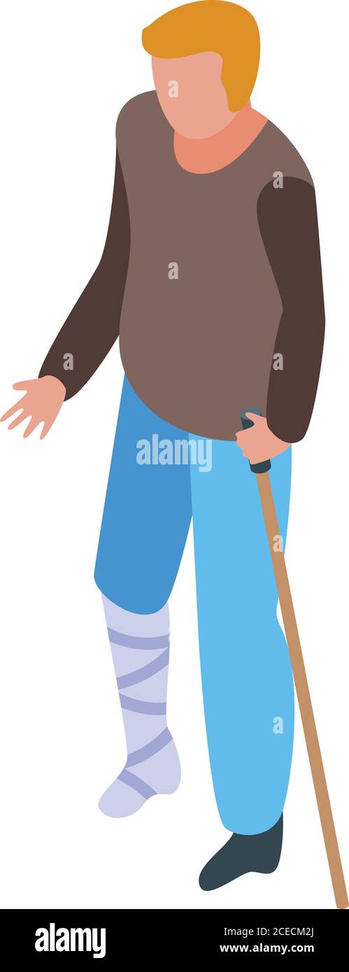 Man bandage leg icon, isometric style Stock Vector Image & Art - Alamy