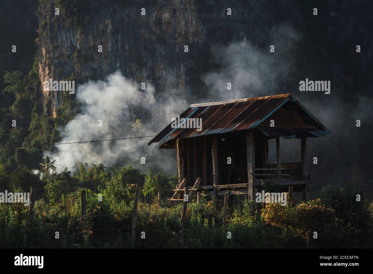 Small hut built in nature Stock Photo - Alamy
