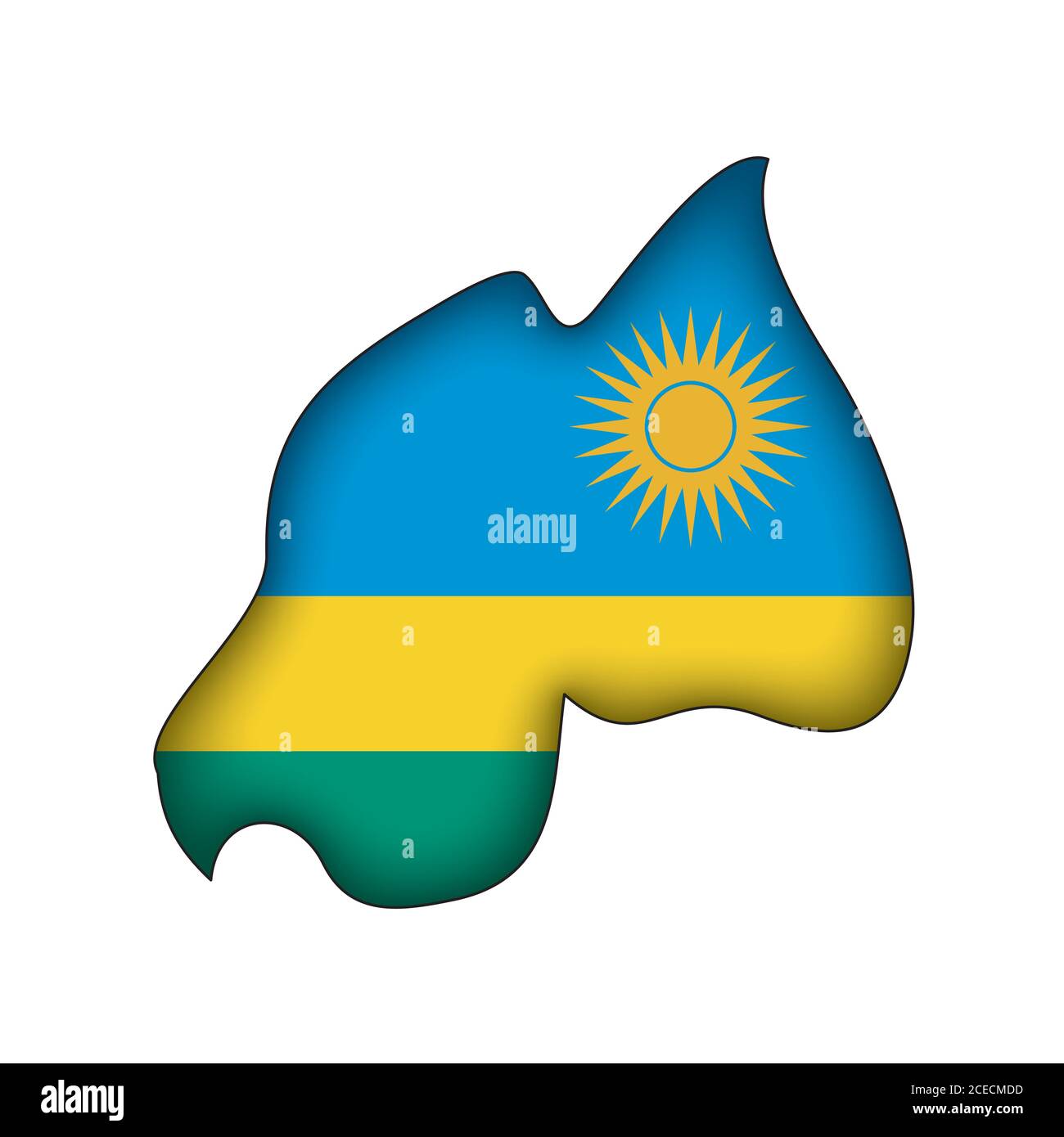 Rwanda map flag Stock Vector Image & Art - Alamy