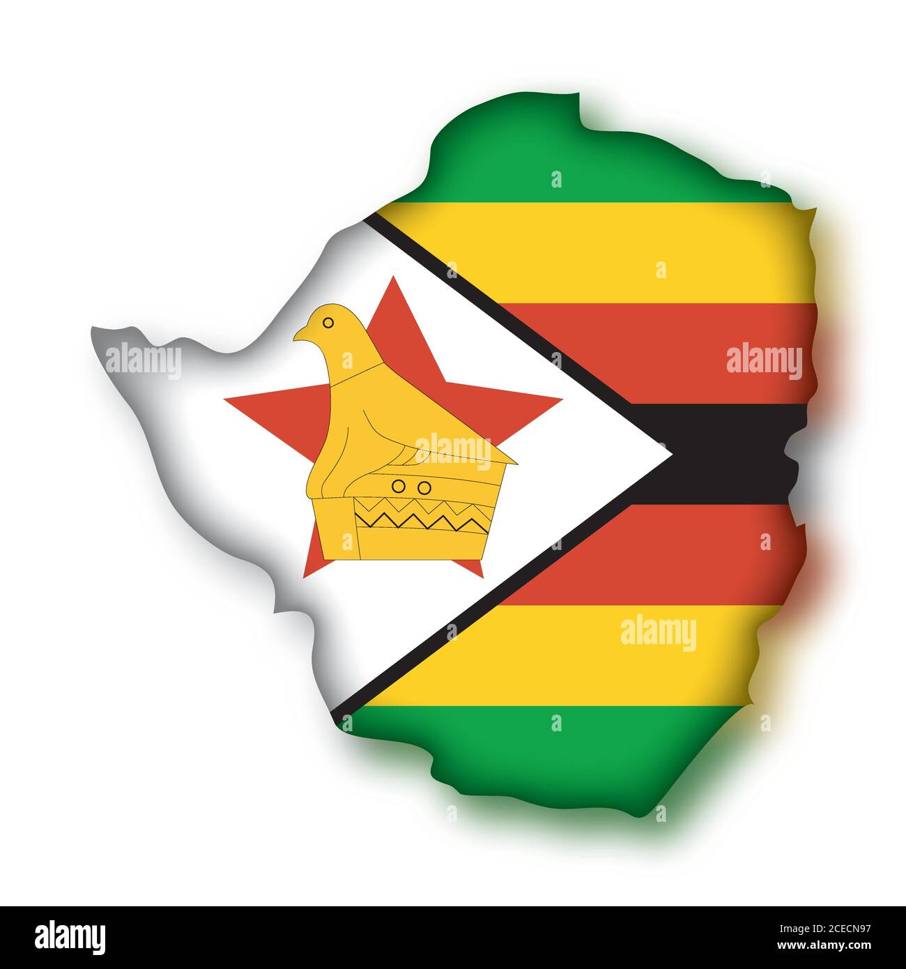 Zimbabwe Map Flag Stock Vector Image And Art Alamy