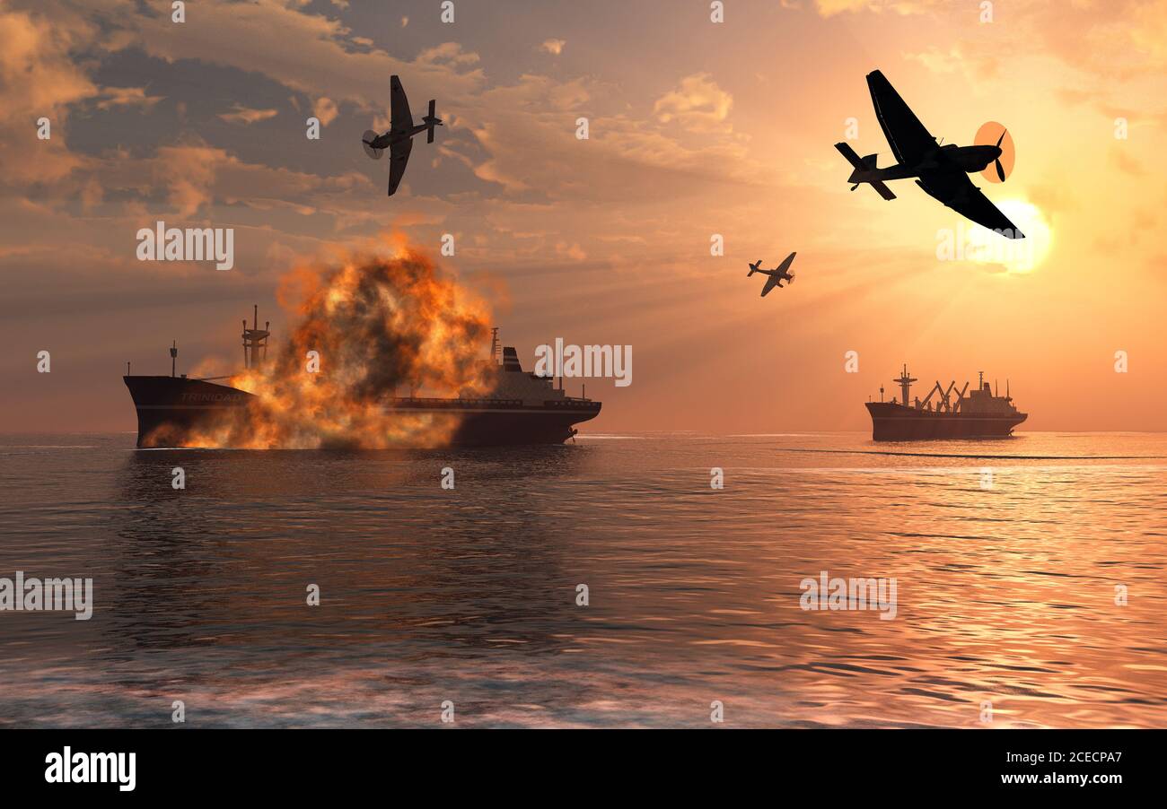 Nazi German Stuka Dive Bombers , Attacking Shipping In The English ...