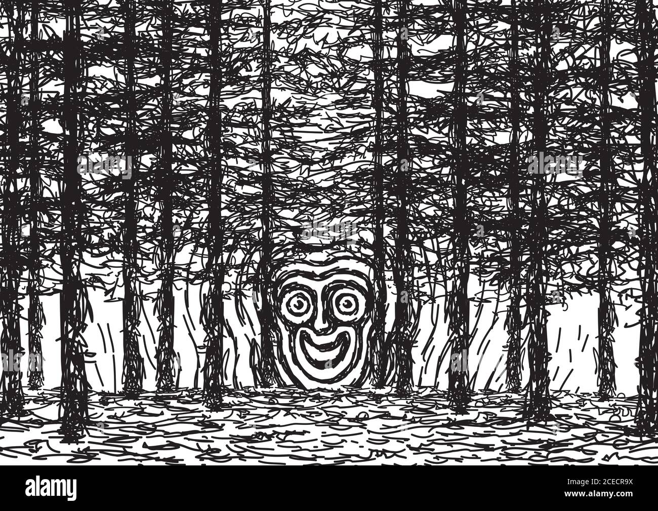 face in the forest Stock Vector Image & Art - Alamy