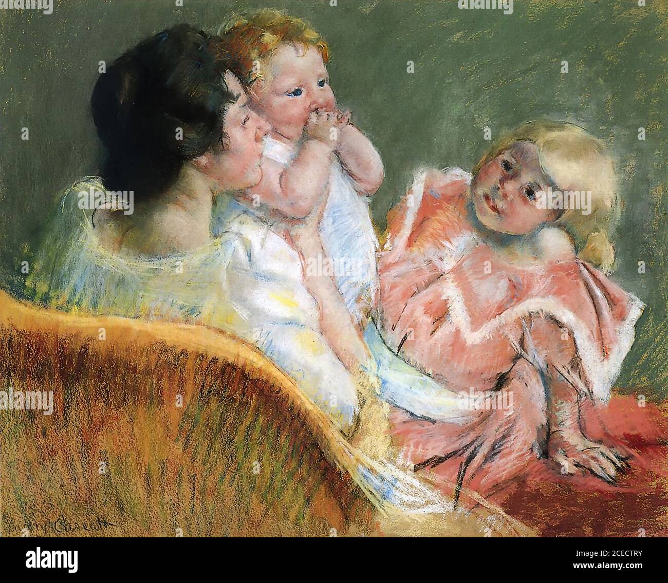Cassatt Mary - Mother and Children - French School - 19th Century Stock ...