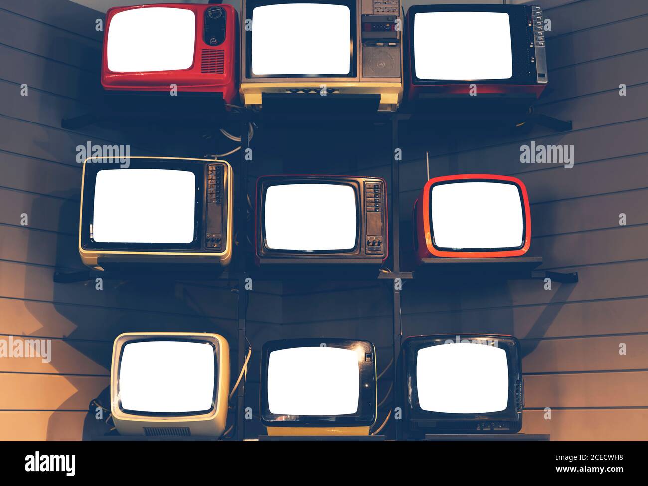 Classic Vintage Retro Style old televisions with cut out screen,cold ...