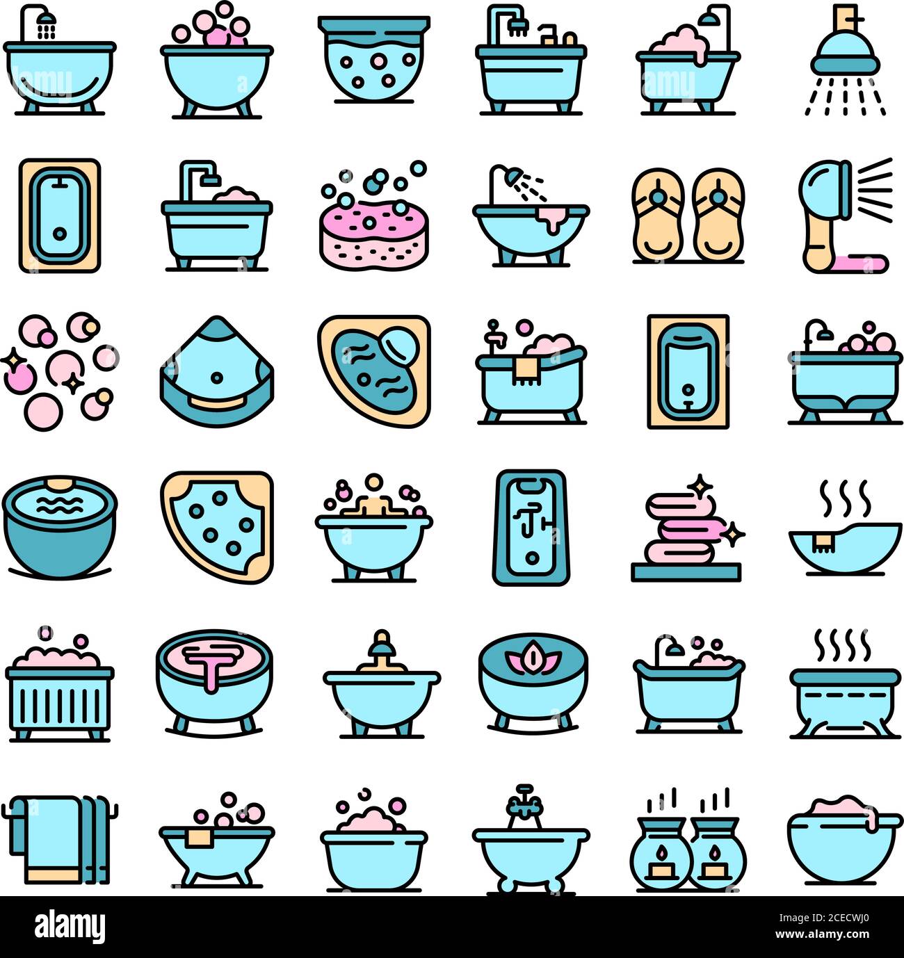 Jacuzzi icons set vector flat Stock Vector Image & Art - Alamy