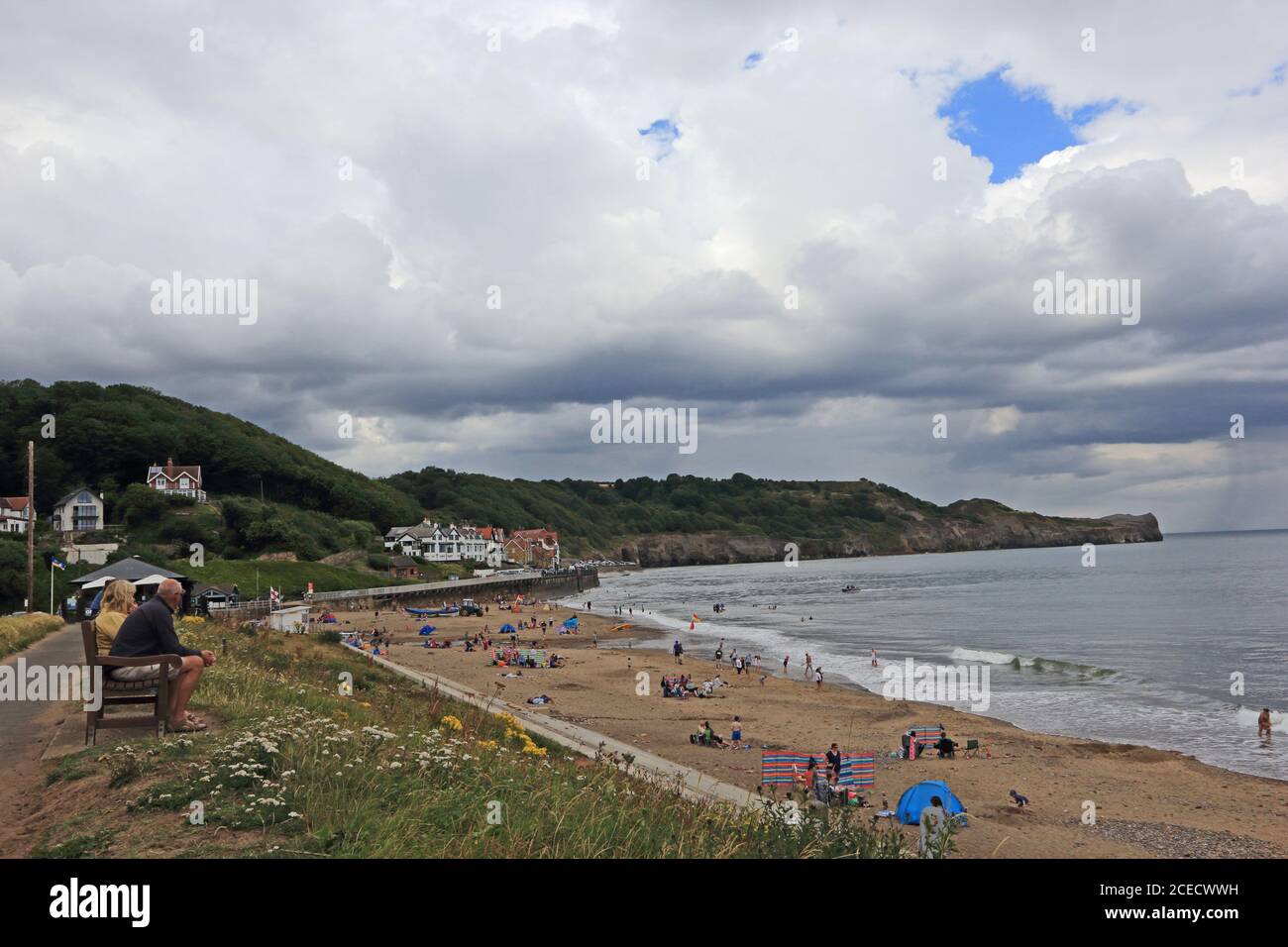 The beach, Sandsend Stock Photo - Alamy