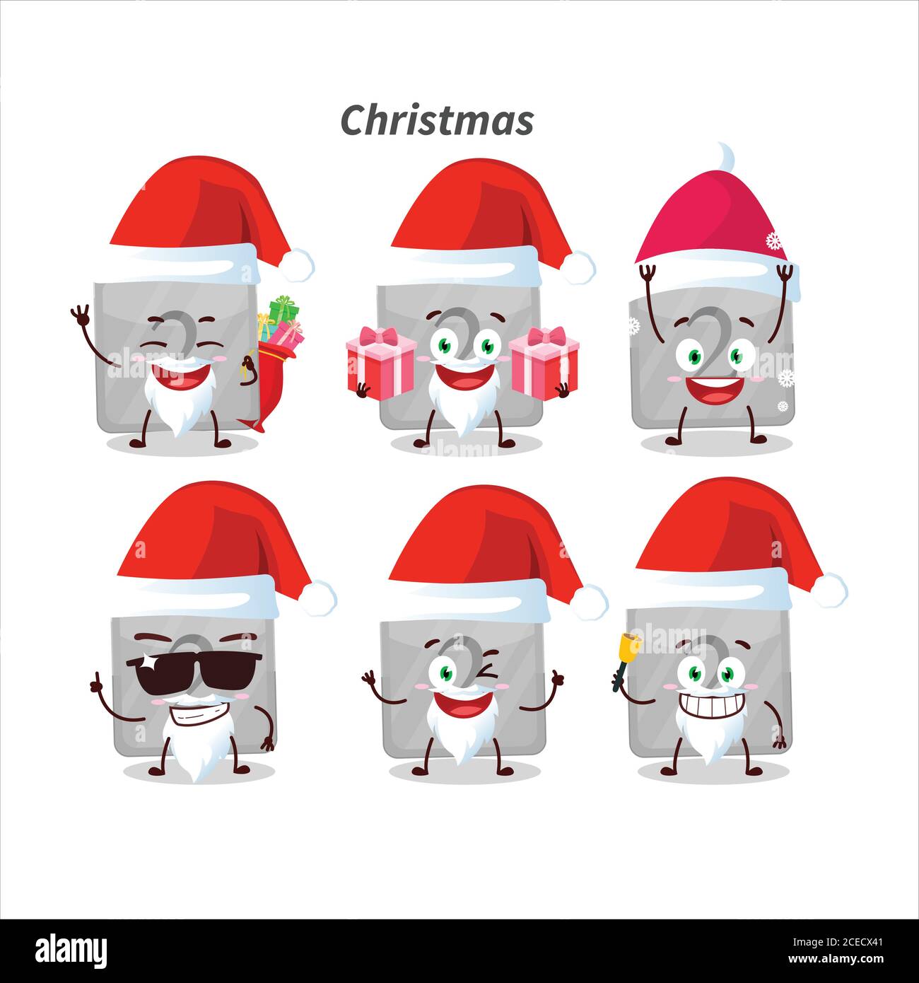 Santa Claus emoticons with silver first button cartoon character Stock ...