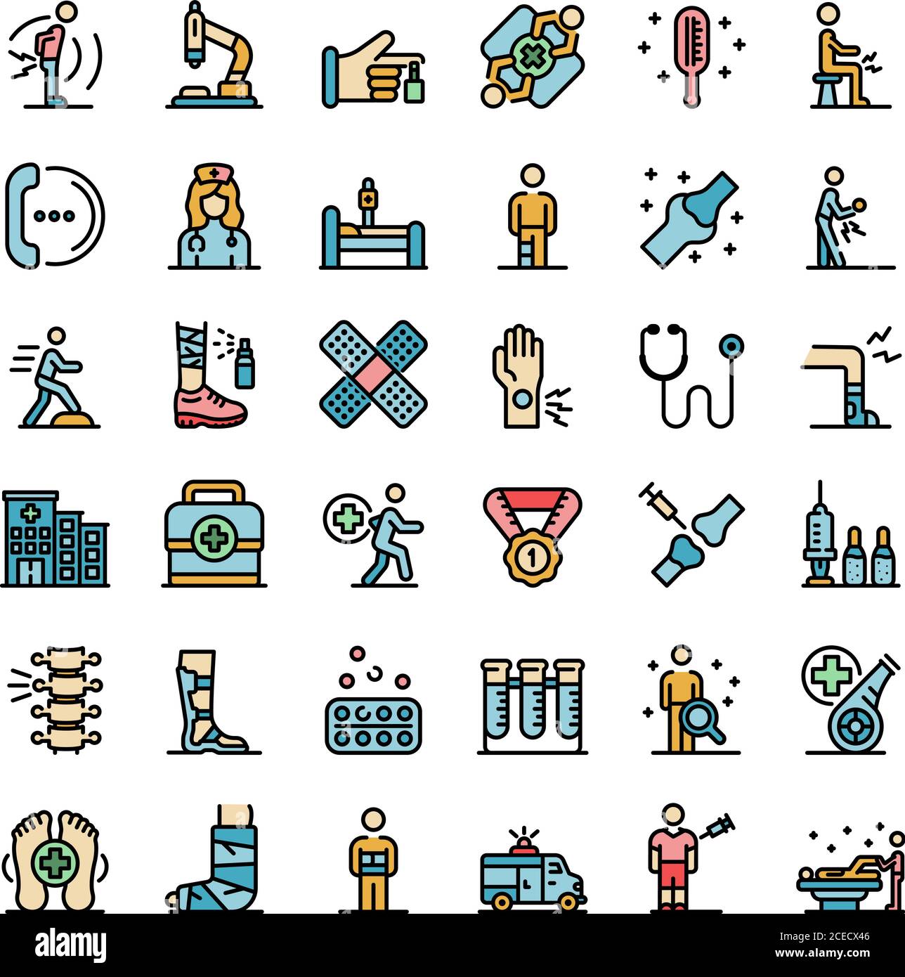 Sports doctor icons set vector flat Stock Vector Image & Art - Alamy