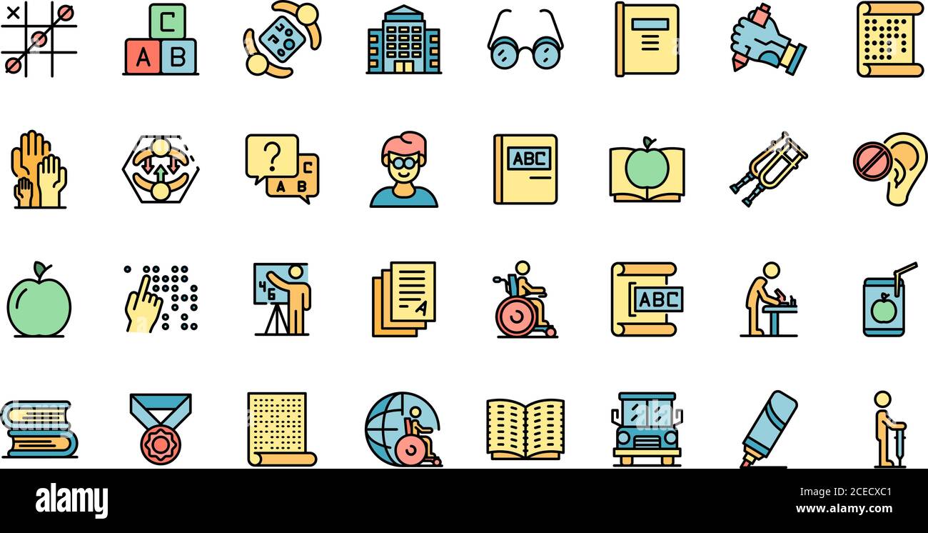 Inclusive education icons set vector flat Stock Vector Image & Art - Alamy