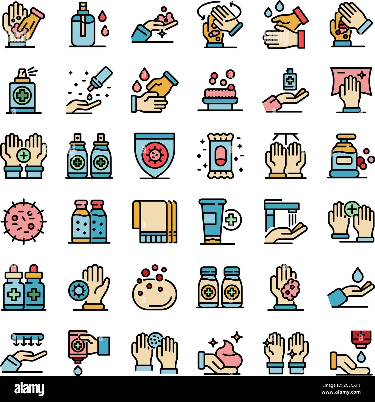Antiseptic icons set vector flat Stock Vector Image & Art - Alamy