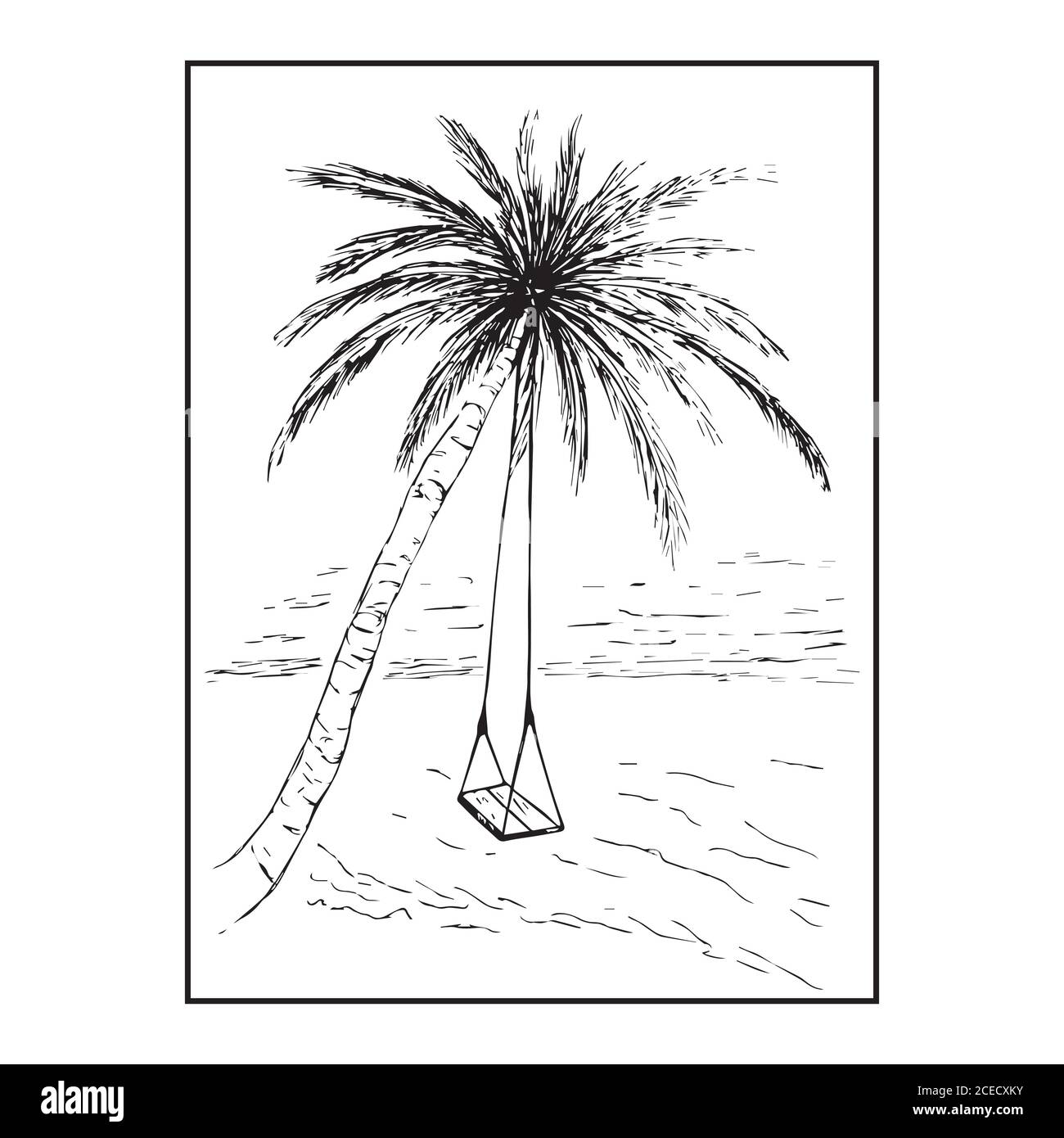 Realistic Palm Tree Drawing