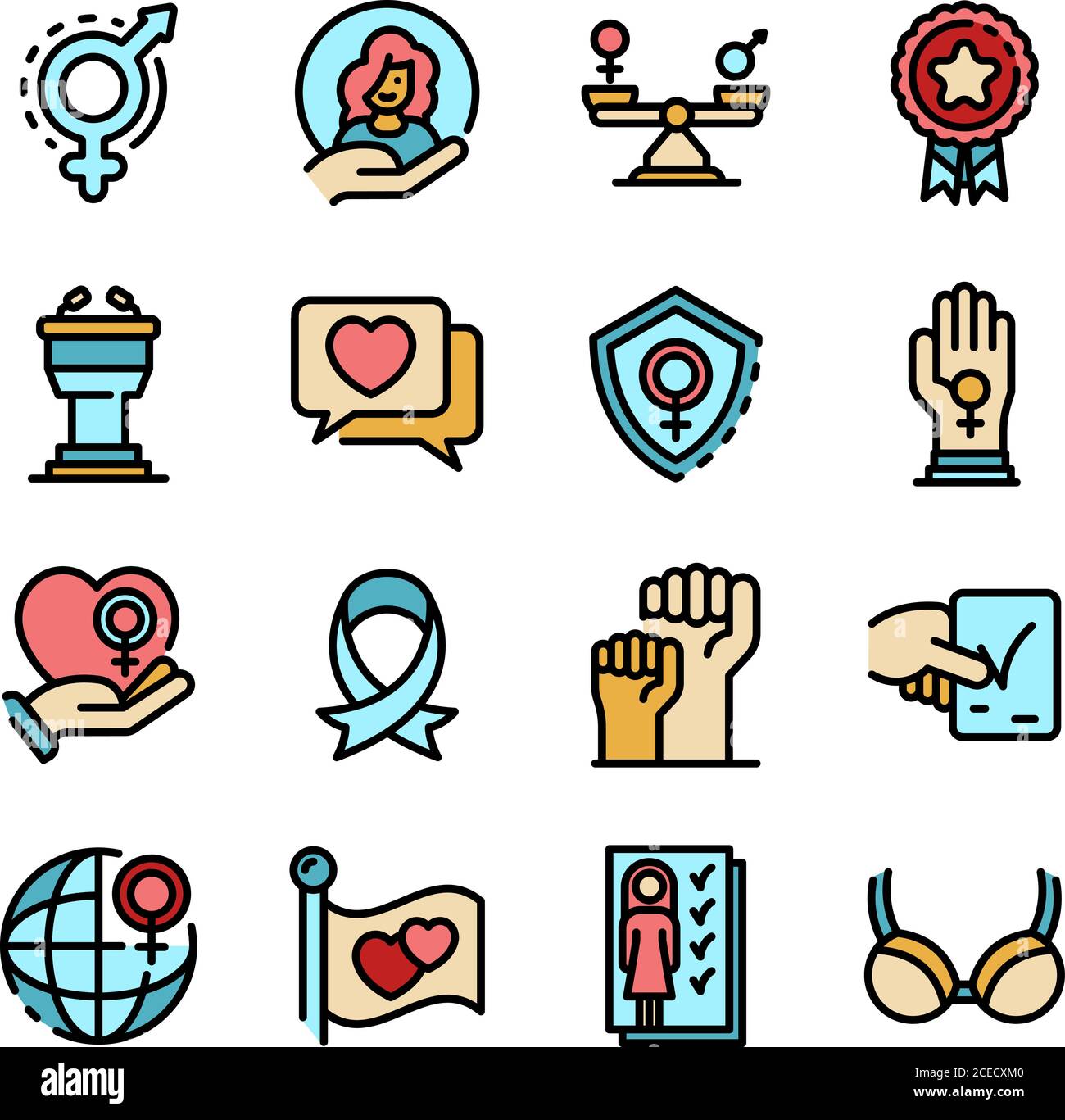 Empowerment icons set vector flat Stock Vector Image & Art - Alamy