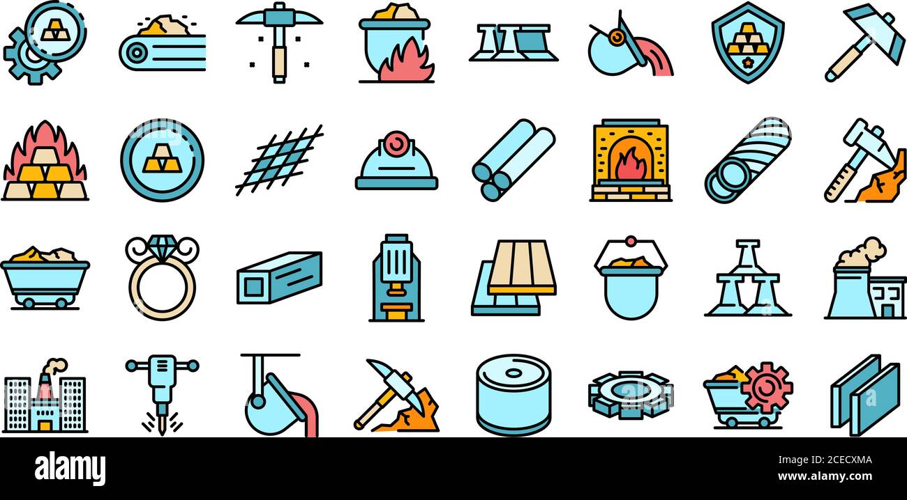 Metallurgy icons set vector flat Stock Vector Image & Art - Alamy