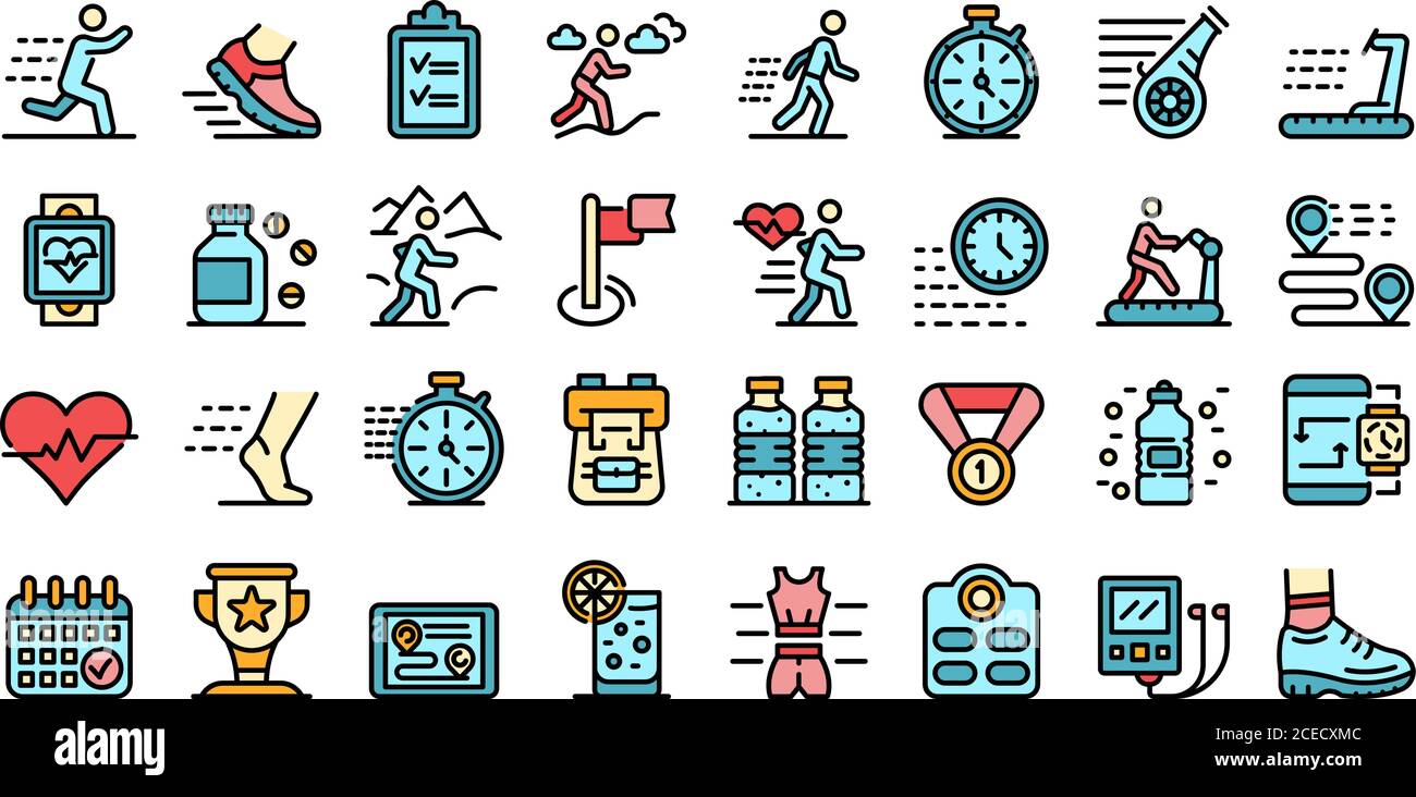 Running icons set vector flat Stock Vector Image & Art - Alamy