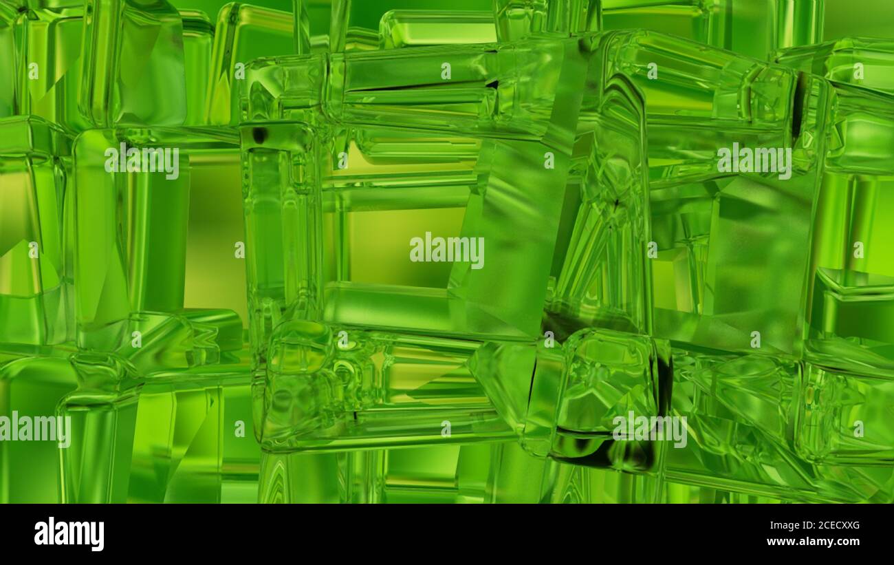 3d concept design, abstract green geometric background, architectural ...