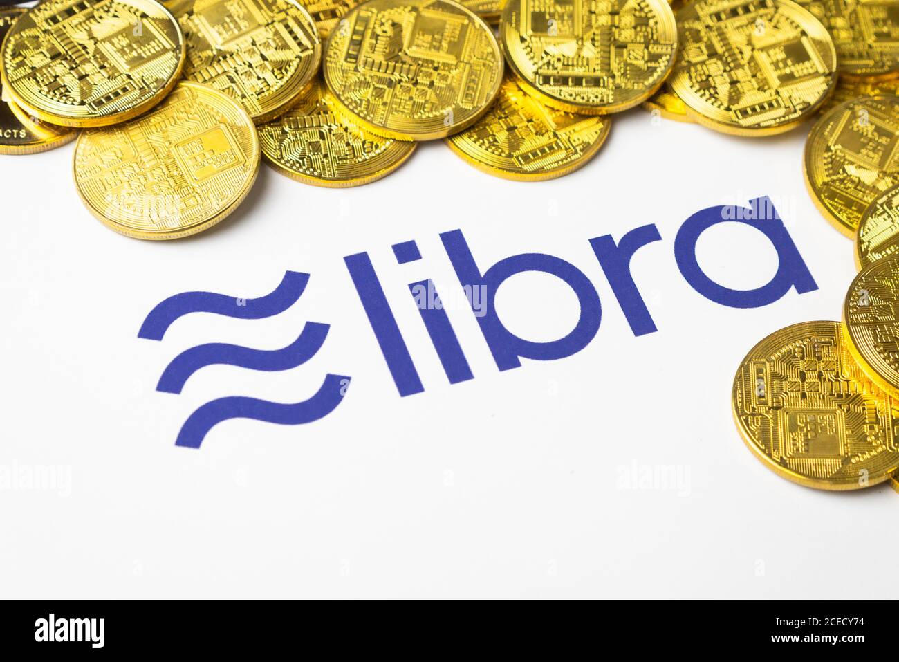 Libra logo printed on white paper Stock Photo - Alamy