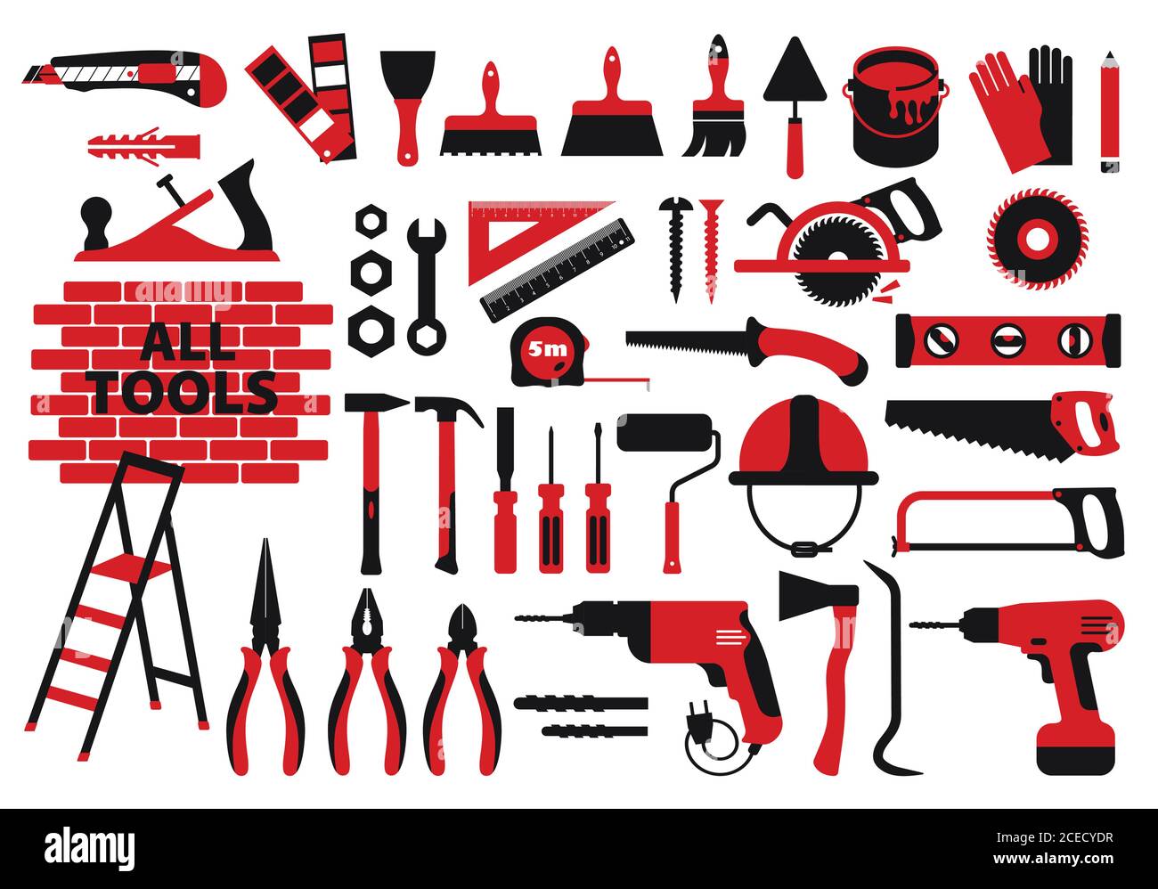 Cartoon construction tools hi-res stock photography and images - Alamy