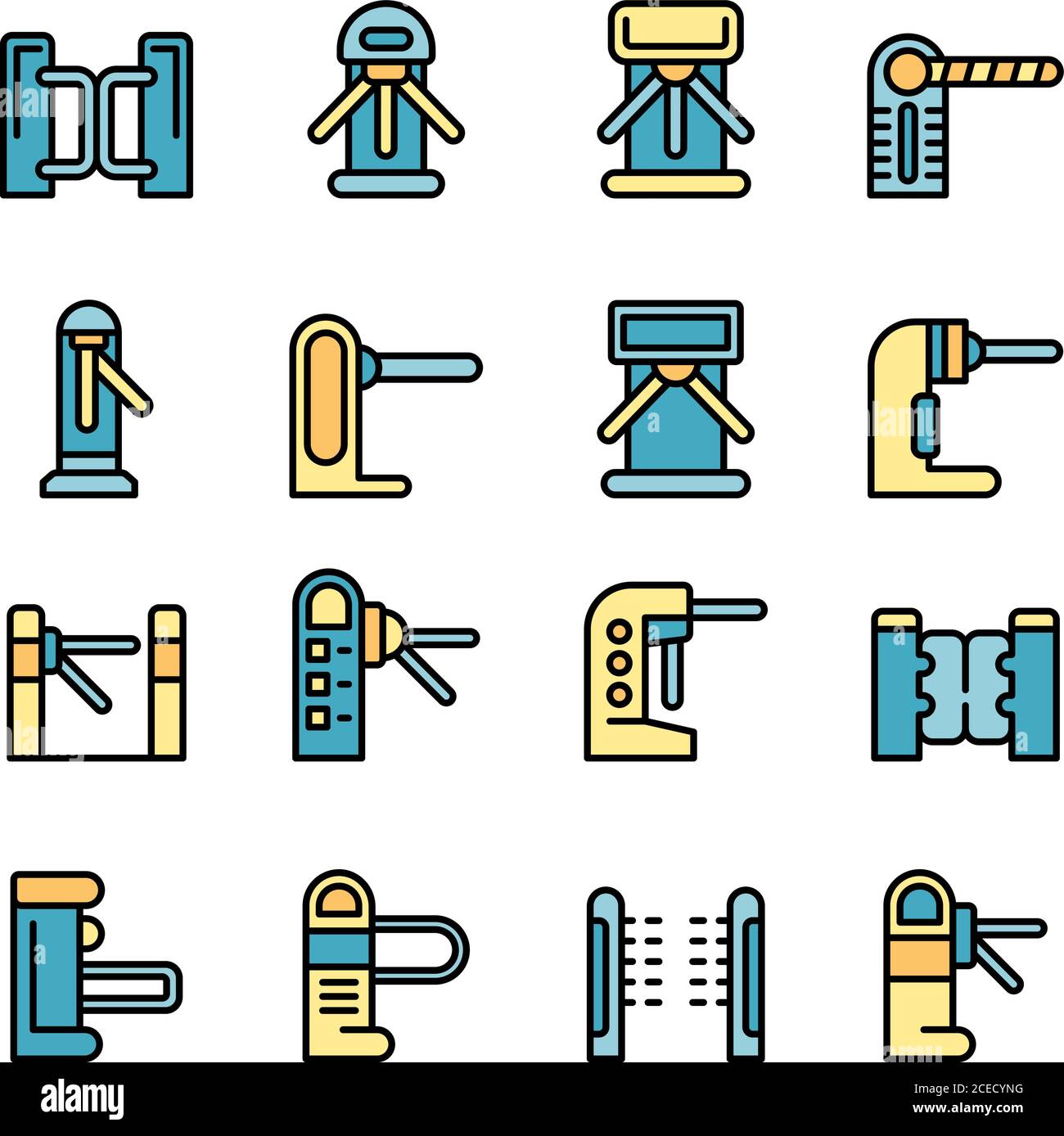 Turnstile Icons Set Vector Flat Stock Vector Image And Art Alamy