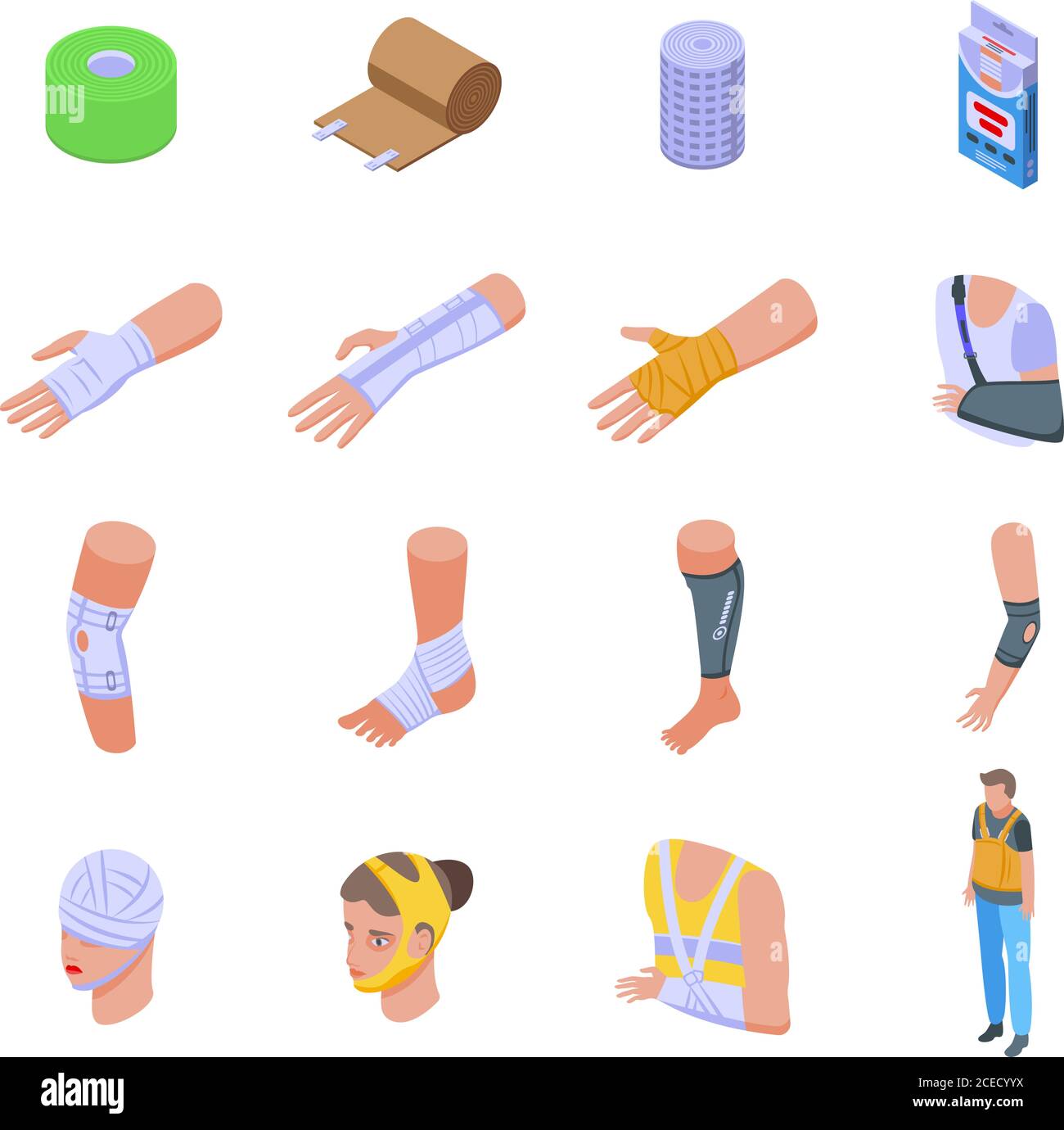 Bandage icons set, isometric style Stock Vector Image & Art - Alamy