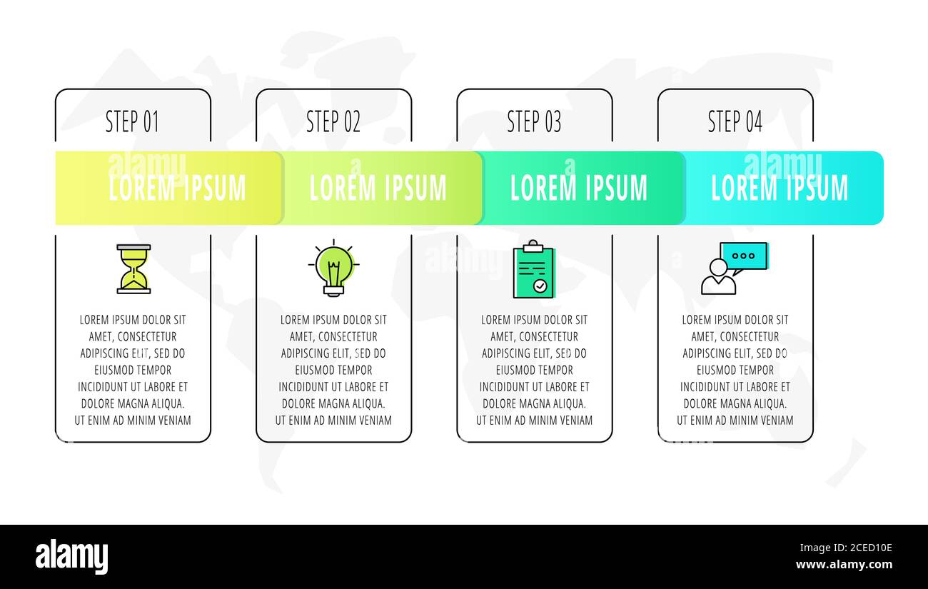 Vector infographic design with 4 rectangles with labels. Flat template ...