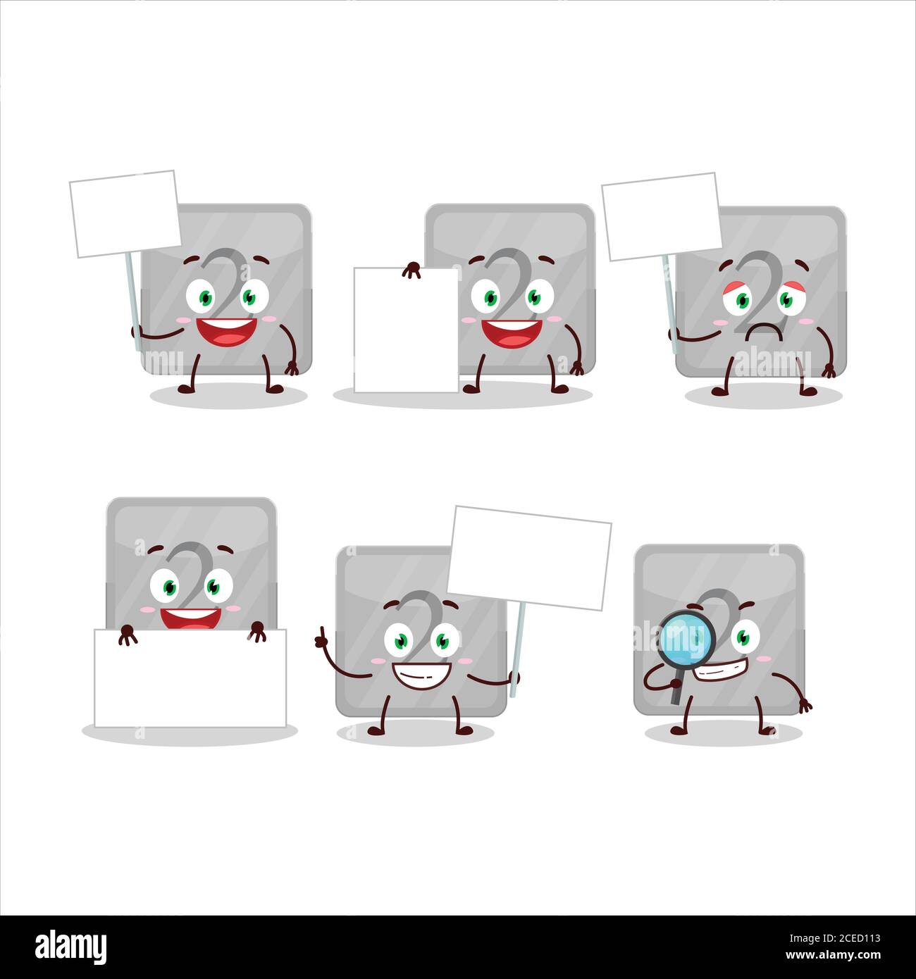 Silver first button cartoon character bring information board Stock ...