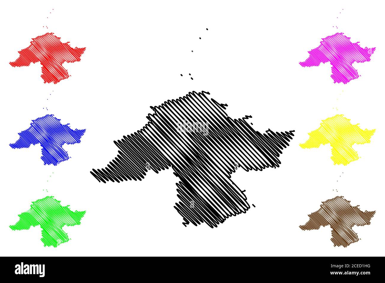 Yantai City (People's Republic of China, Shandong Province) map vector ...