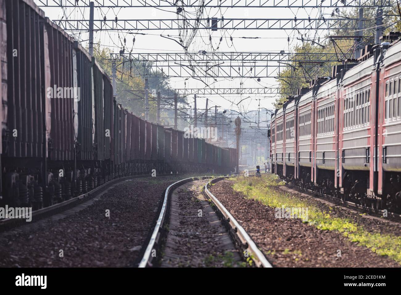 Cargo train moves on railroad hi-res stock photography and images - Alamy