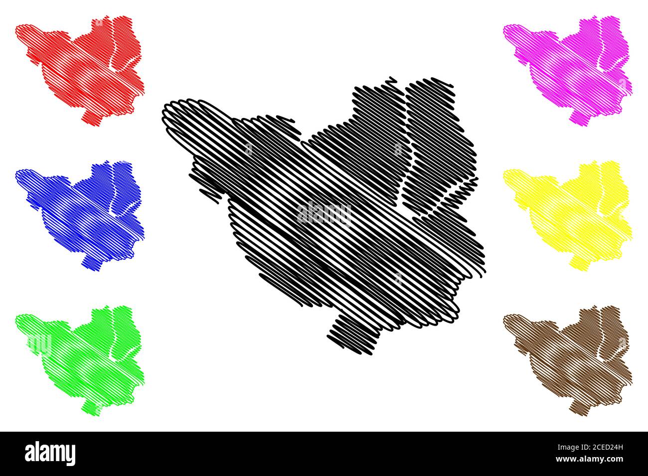 Agra City (Republic of India, Uttar Pradesh State) map vector ...