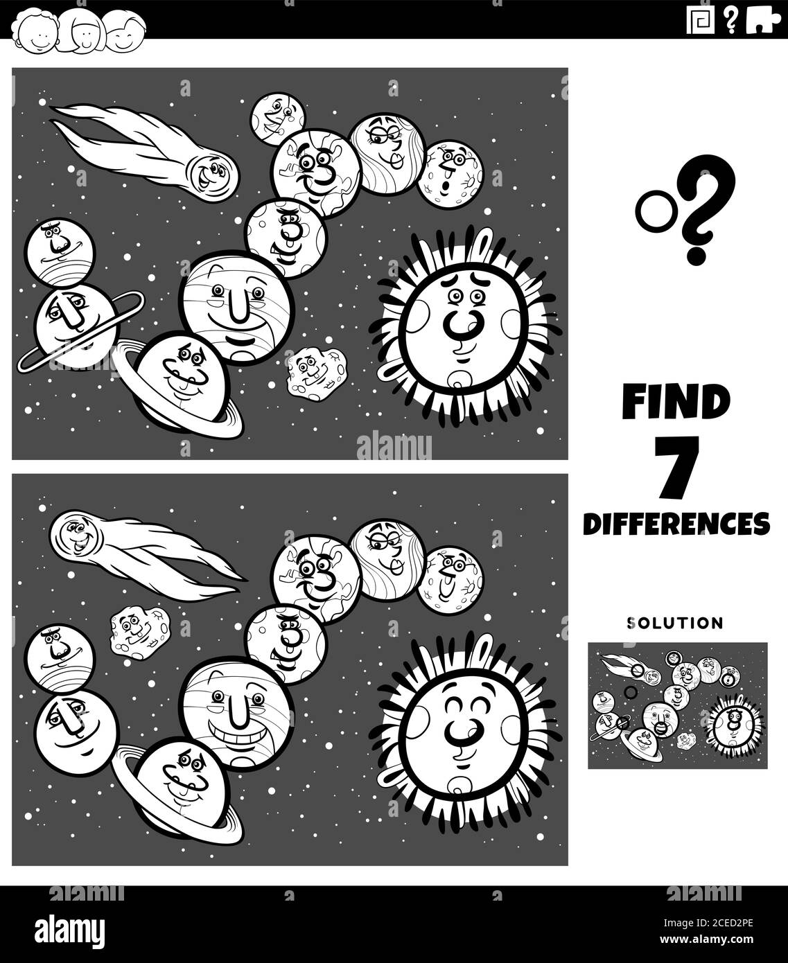 Space game template illustration Black and White Stock Photos & Images ...