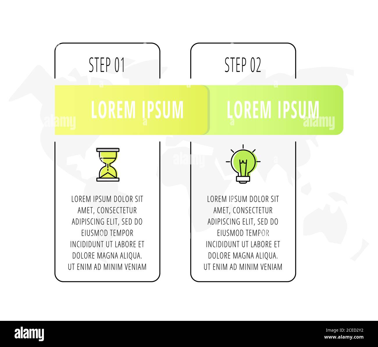 Vector infographic design with 2 rectangles with labels. Flat template ...