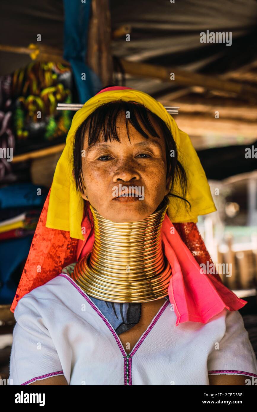Golden neck rings hi-res stock photography and images - Alamy