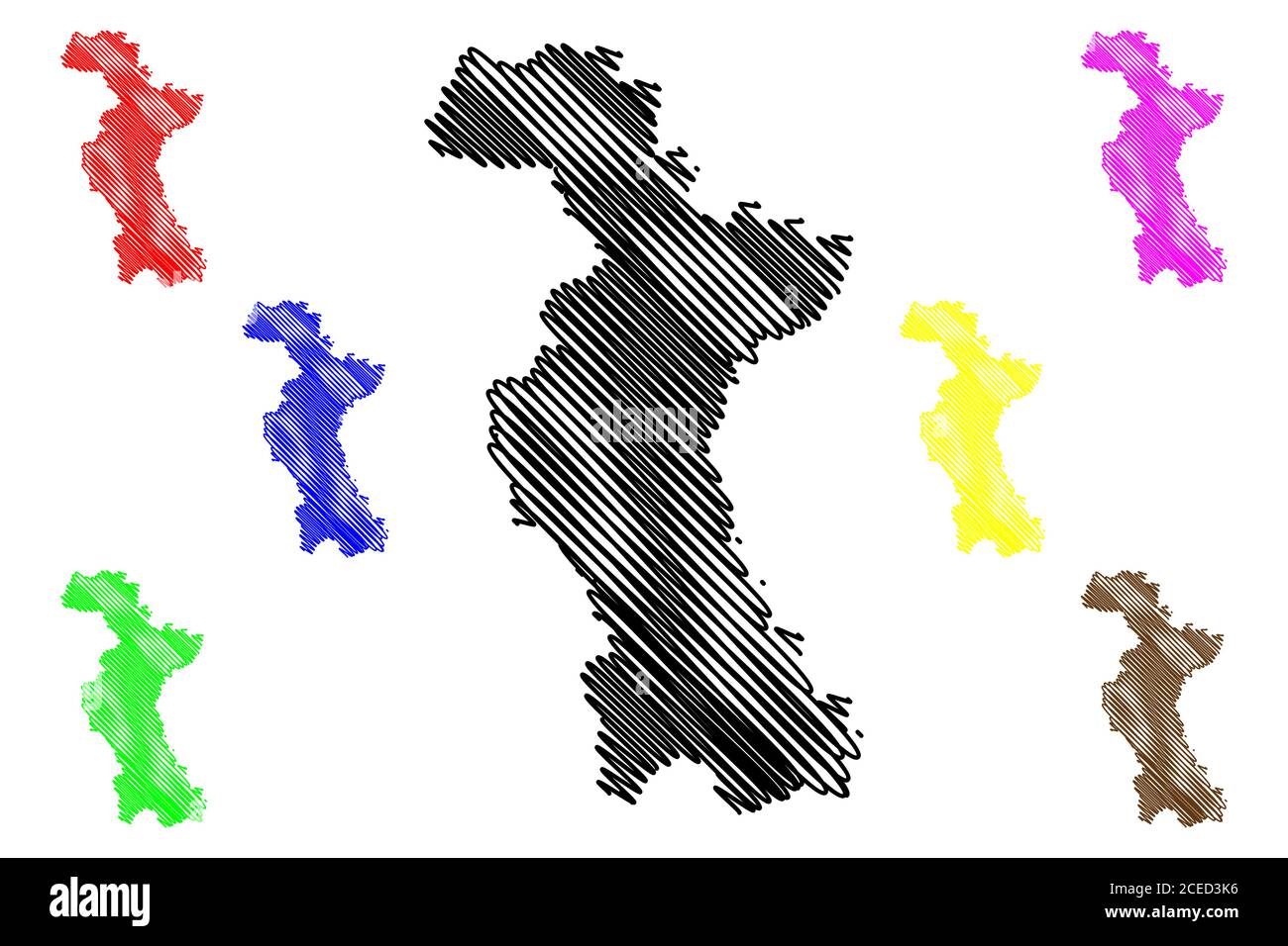 Zibo City (People's Republic of China, Shandong Province) map vector ...