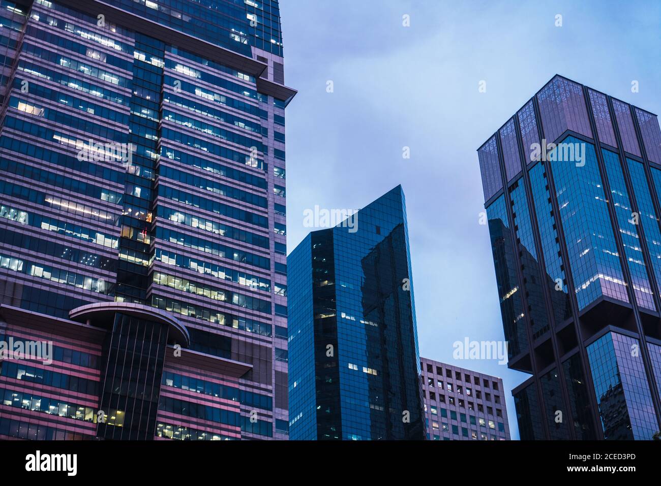 Skyscrapers in evening Stock Photo - Alamy