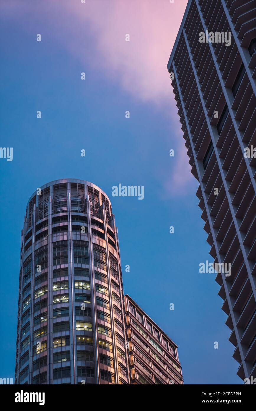Skyscrapers in evening Stock Photo - Alamy