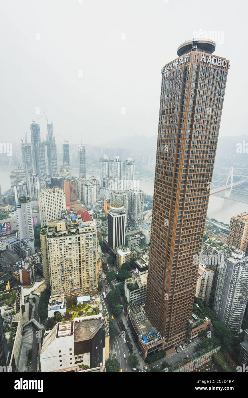 Skyscraper tower in cityscape of megapolis Stock Photo - Alamy
