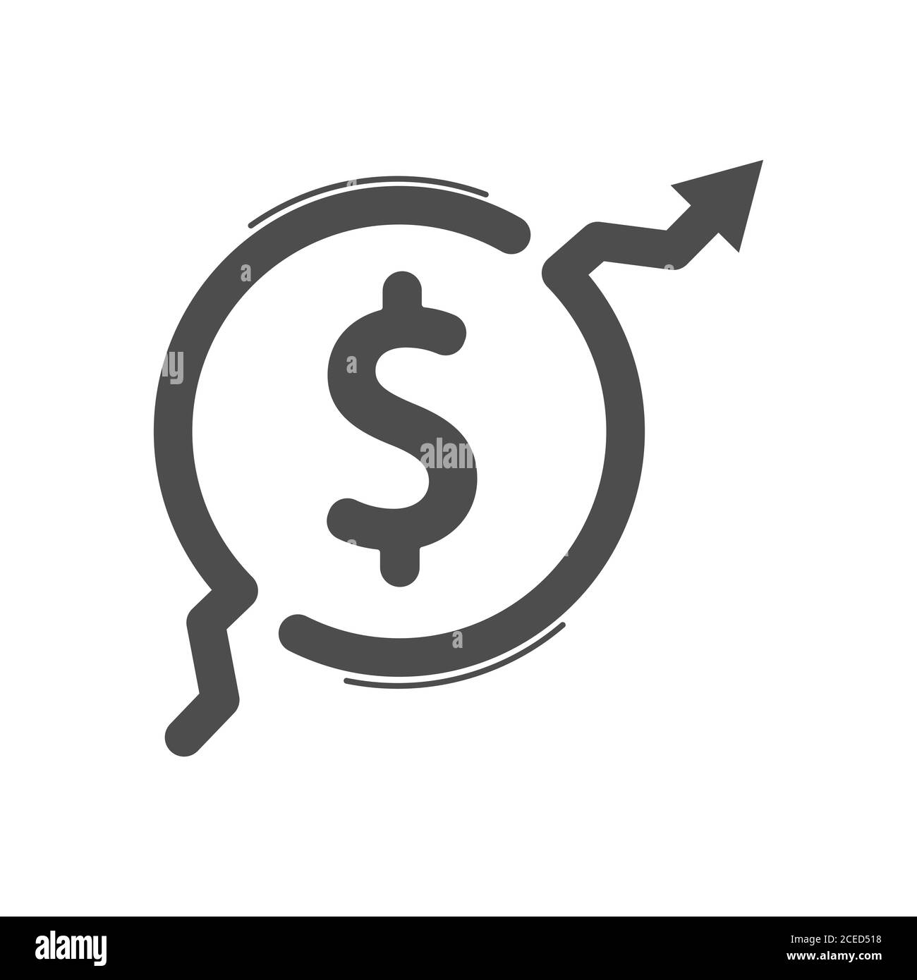 Icon of the dollar growth chart. Vector illustration for a logo ...