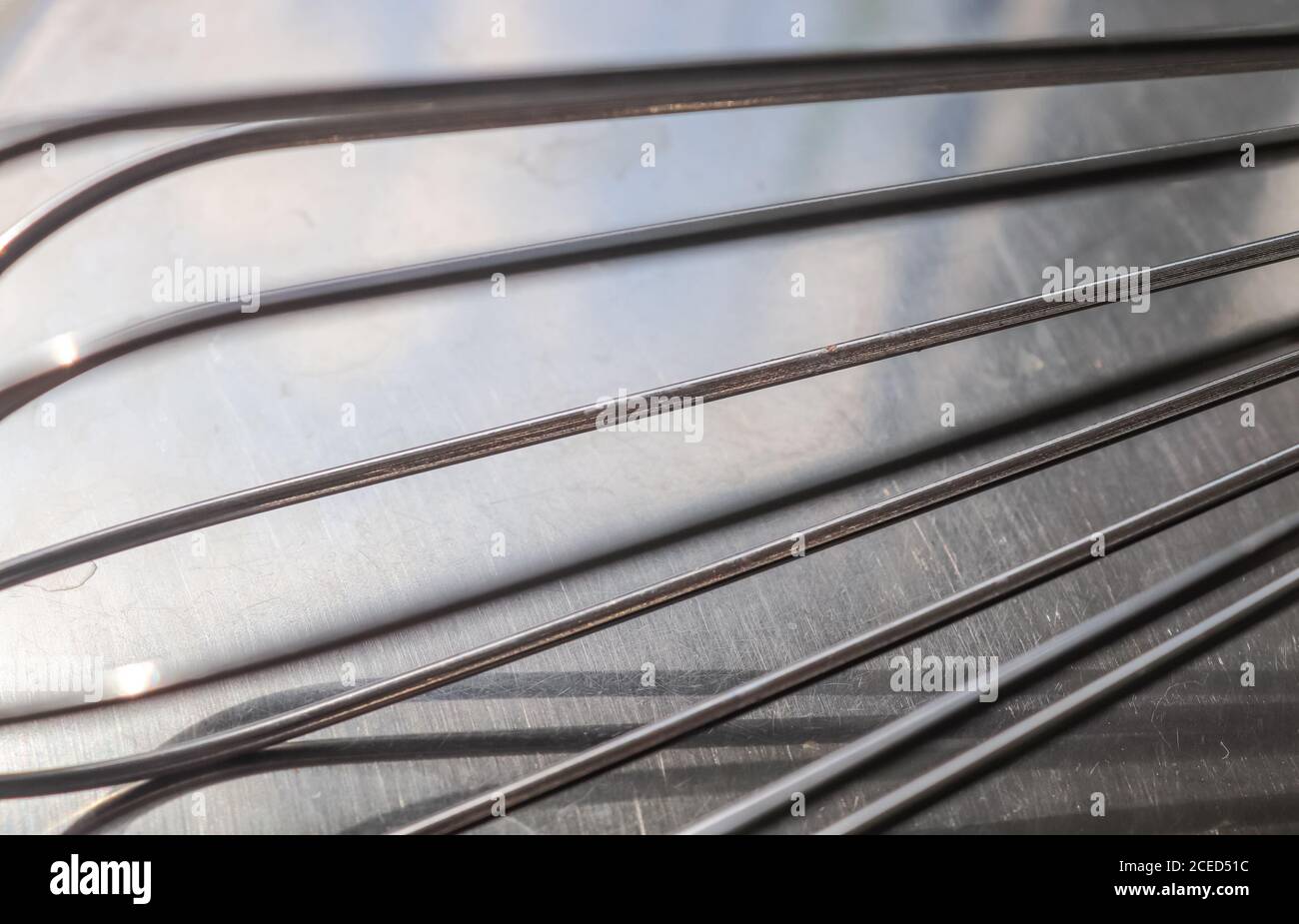 Manual hand mixer for blending, beating, Egg beater isolated on metal ...