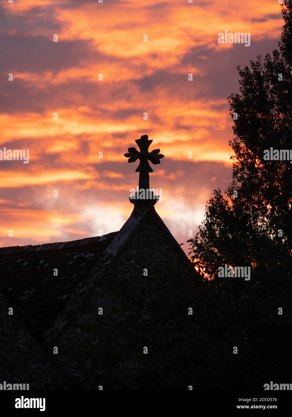 The crosses of St Bartholomew's church in Shapwick, Dorset, UK ...