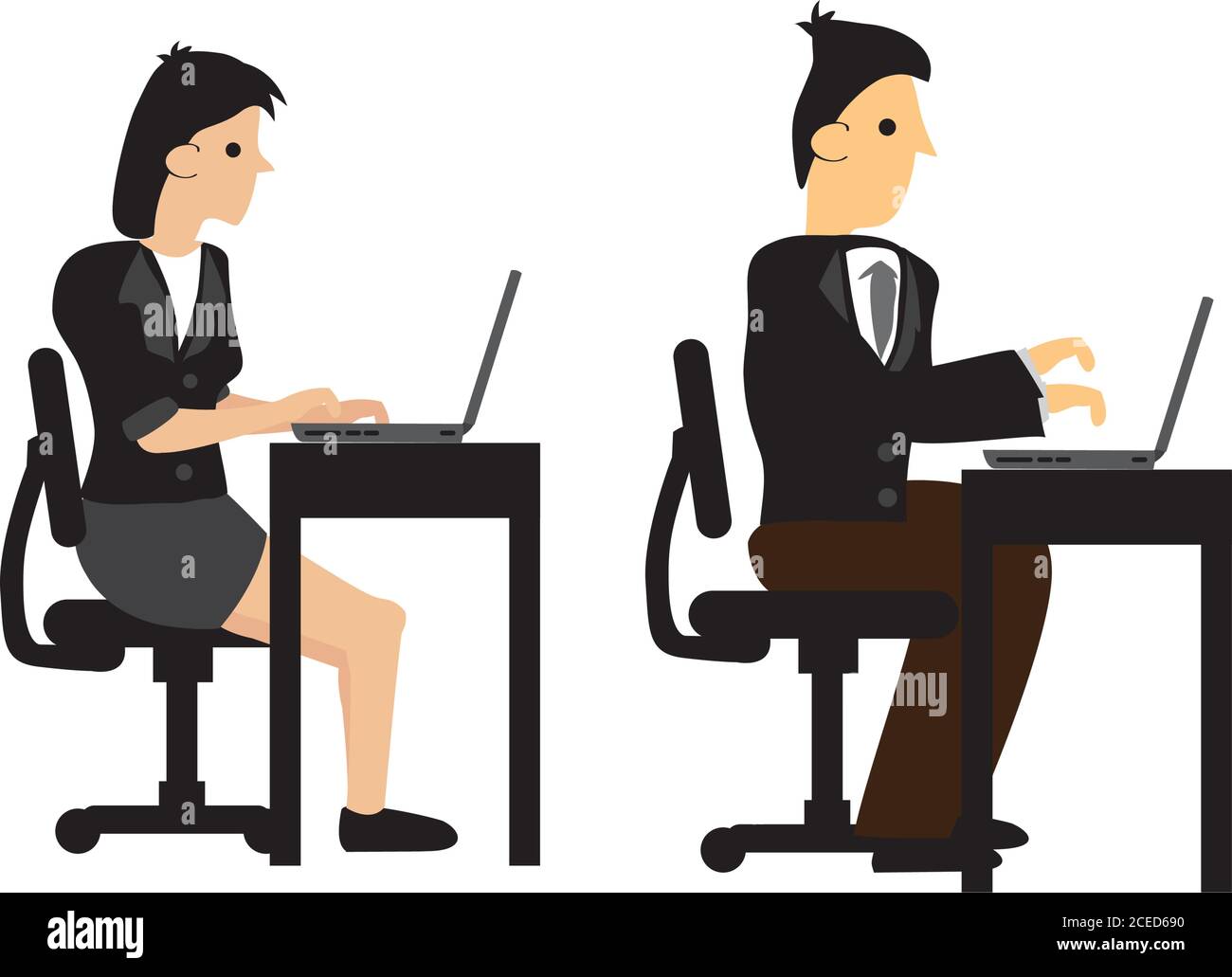 Row desk desks Stock Vector Images - Alamy