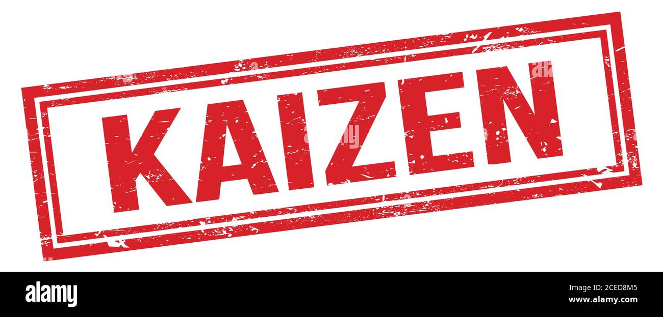 KAIZEN red grungy rectangle stamp sign Stock Photo - Alamy