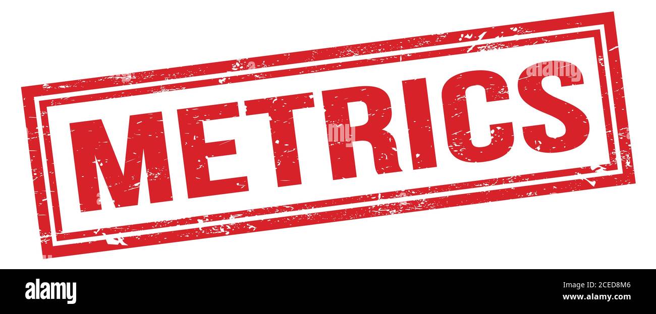 METRICS red grungy rectangle stamp sign Stock Photo - Alamy