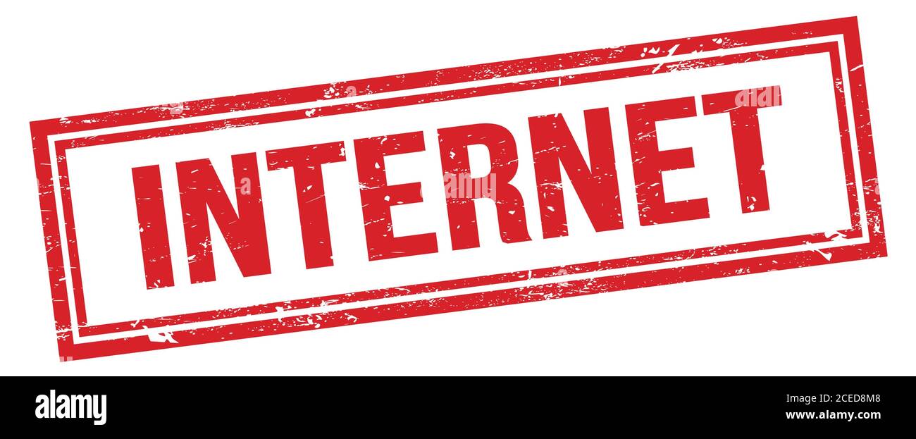 INTERNET red grungy rectangle stamp sign Stock Photo - Alamy