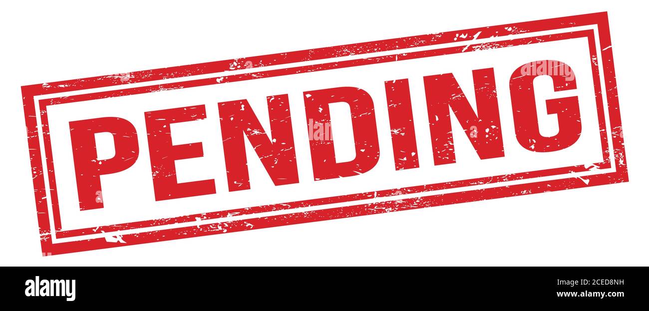 PENDING red grungy rectangle stamp sign Stock Photo - Alamy
