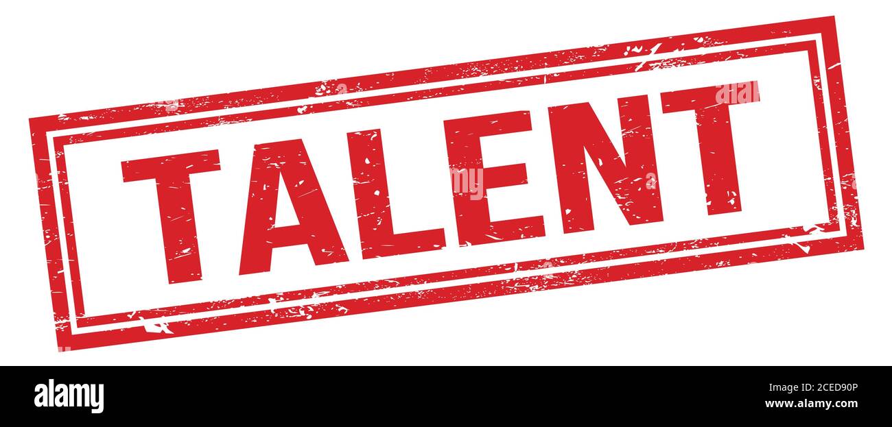 TALENT red grungy rectangle stamp sign Stock Photo - Alamy