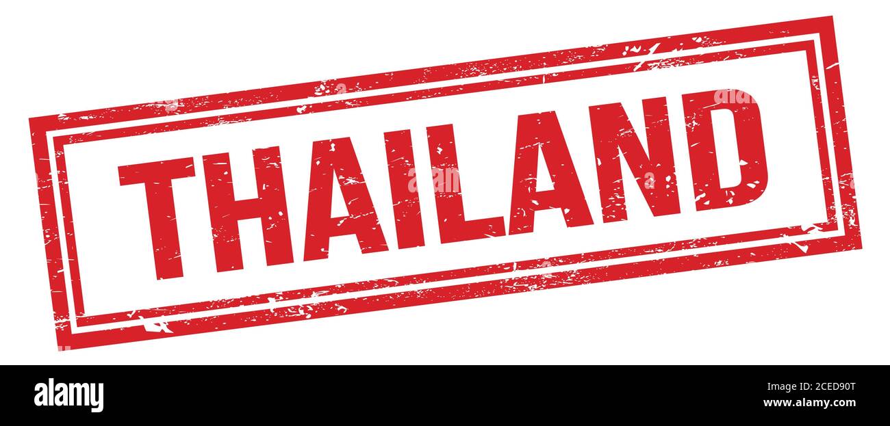 THAILAND red grungy rectangle stamp sign Stock Photo - Alamy