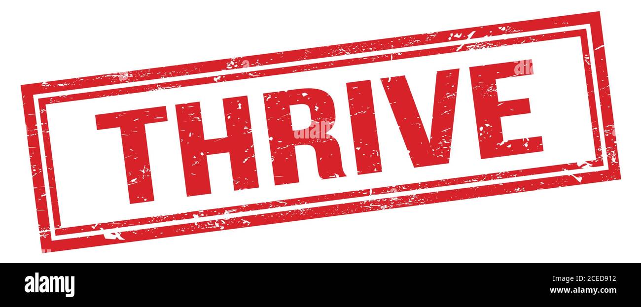 THRIVE red grungy rectangle stamp sign Stock Photo - Alamy